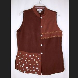 Russell Kemp | Tops | Russell Kemp Brown Linen Rayon Vest Top 2 L ...